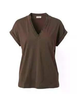 Brunello Cucinelli V Neck T-shirts For Women