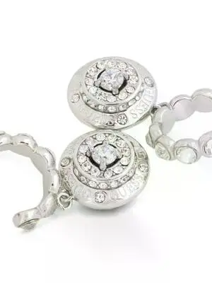Guess Crystal-embellished Logo-engraved Drop Earrings