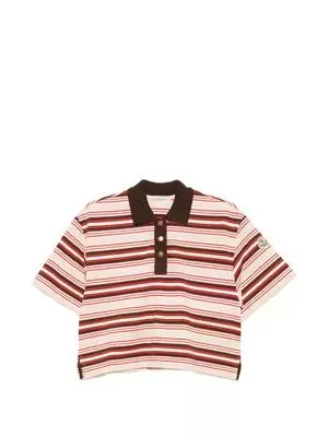 Moncler Striped Short-sleeve Polo Shirt - Pink