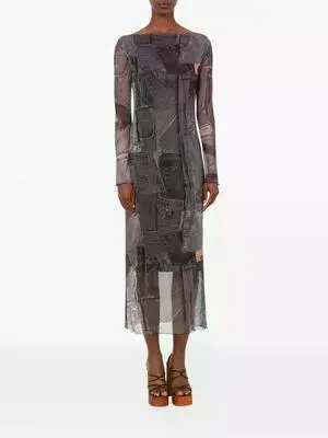 Moschino Printed Mesh Dress