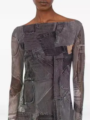 Moschino Printed Mesh Dress