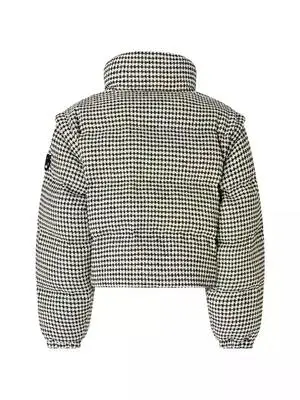 Pinko Houndstooth Padded Jacket With High Neck