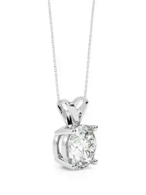 Diamond Essentials 1.5 Carat Round-cut Solitaire Pendant Necklace In 14k White Gold - Silver