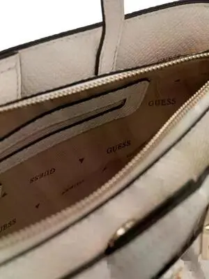 Guess Tote Bag With Buckle Detail And Logo Charms - Neutrals