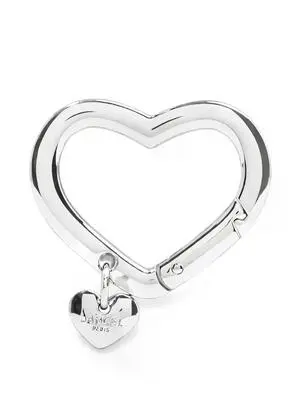 LANCEL Heart-shaped Logo-pendant Bag Charm - Silver