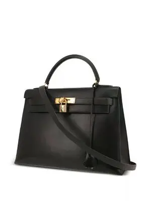 Hermès Leather Kelly 32 Handbag - Black