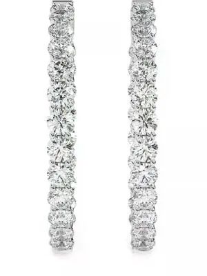 Diamond Essentials 14k White Gold Lab-grown Diamond Hoop Earrings