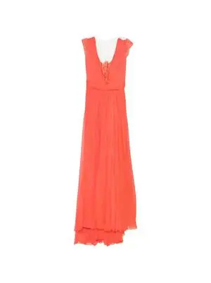 RHEA COSTA Lace-trimmed Maxi Dress - Orange