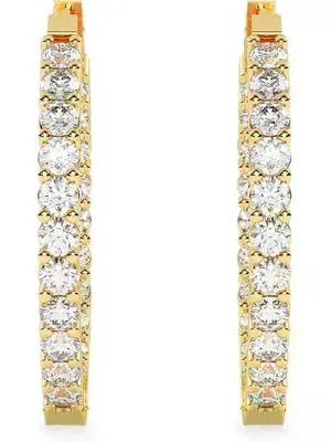 Diamond Essentials 14k Yellow Lab-grown Diamond Hoop Earrings - Gold