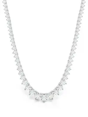 Diamond Essentials Graduated Diamond Necklace In 14k White Gold - Silver