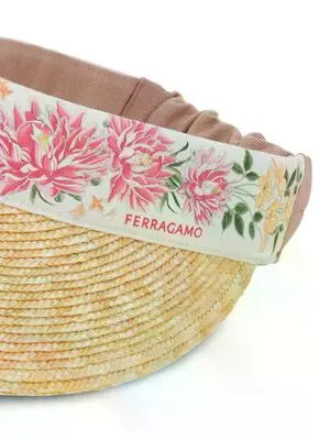 FERRAGAMO Spring-print Straw Visor