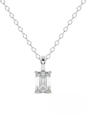 Diamond Essentials Emerald-cut Diamond Necklace - Silver