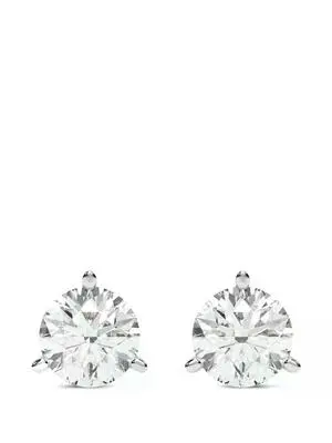Diamond Essentials Lab-grown Diamond Stud Earrings In 14k White Gold - Silver