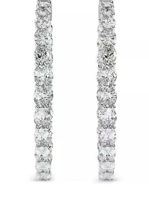 Diamond Essentials Diamond Hoop Earrings In 14k White Gold
