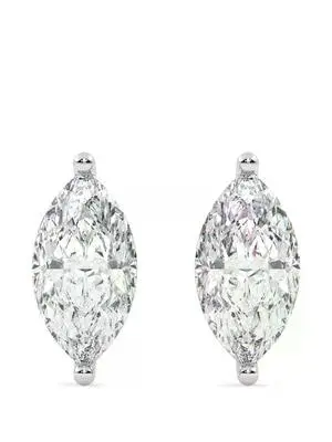 DIAMOND ESSENTIALS Marquise-cut Diamond Earrings In White Gold - Silver