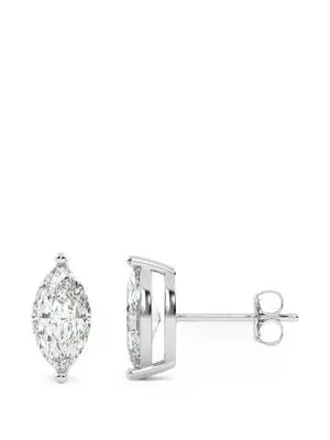 DIAMOND ESSENTIALS Marquise-cut Diamond Earrings In White Gold