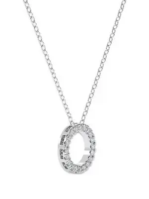 DIAMOND ESSENTIALS Circle Pendant Necklace - Silver
