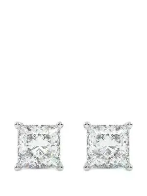Diamond Essentials 14kt White Gold Princess-cut Diamond Stud Earrings - Silver