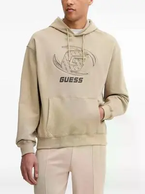 Guess Logo Print Hoodie - Neutrals