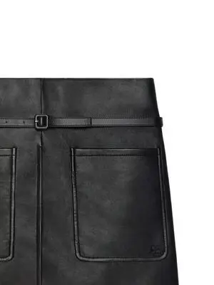 COURREGES Leather Belted Mini Skirt