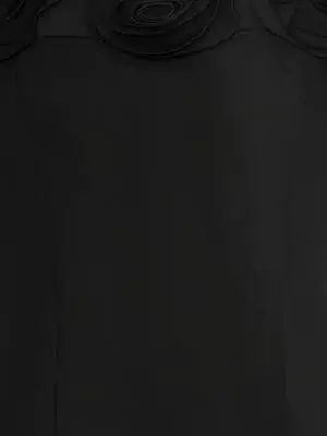 ROTATE BY BIRGER CHRISTENSEN Floral-appliqué Off-shoulder Maxi Dress - Black