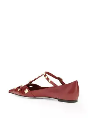 Valentino Garavani Studded Flat Pumps - Red