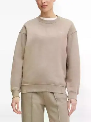 Guess Logo Print Drop Shoulder Sweatshirt - Neutrals