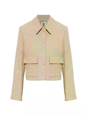BY MALENE BIRGER Houndstooth Cropped Jacket - Neutrals