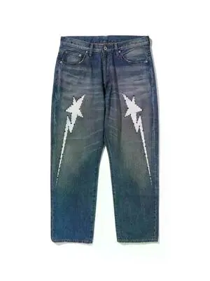 A BATHING APE Crystal Embellished Jeans - Blue