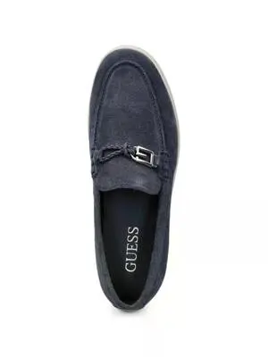 Guess Logo Plaque Suede Loafers - Blue