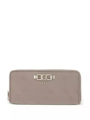 Guess Anise Logo-embossed Zip-around Wallet - Neutrals