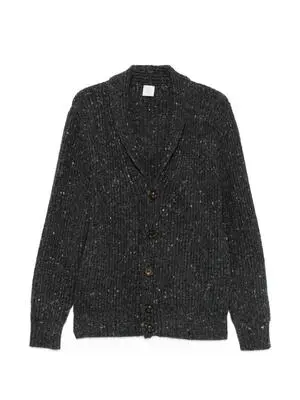 Eleventy Ribbed Knit Shawl Collar Cardigan - Grey