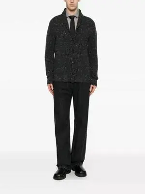 Eleventy Ribbed Knit Shawl Collar Cardigan