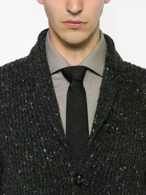 Eleventy Ribbed Knit Shawl Collar Cardigan