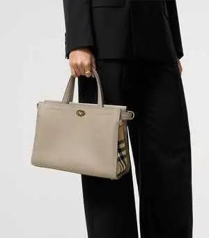 Burberry Small Leather Tote Bag - Brown