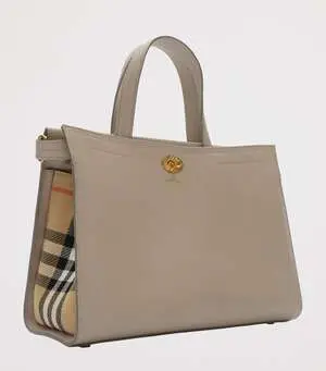 Burberry Small Leather Tote Bag - Brown