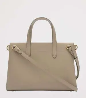 Burberry Small Leather Tote Bag - Brown