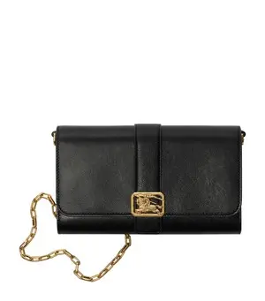 Burberry Leather Rider Chain Wallet - Black