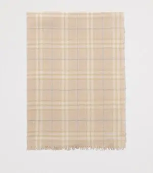 Burberry Wool-blend Embellished Check Scarf