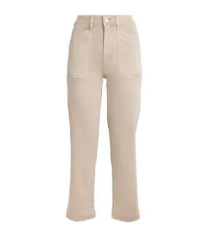 Paige Quincy Ankle Mid-rise Straight Jeans - Ivory