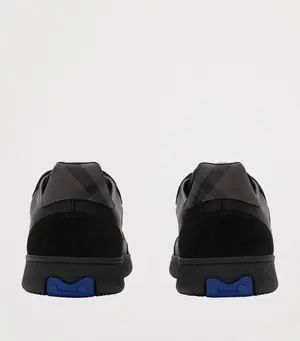 Burberry Leather Check Terrace Sneakers - Black
