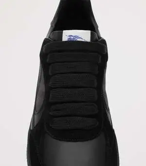 Burberry Leather Check Terrace Sneakers - Black