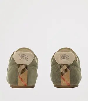 Burberry Suede Knight Runner Sneakers - Green