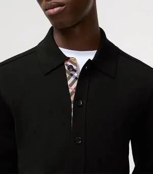 Burberry Wool Cardigan With Iconic Check Trim