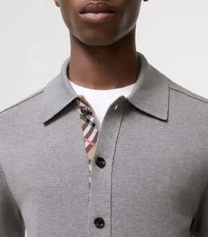 Burberry Wool Cardigan With Check Trim