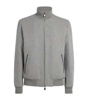 Pal Zileri Wool-blend Padded Bomber Jacket