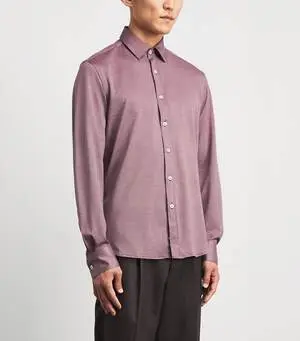 Canali Cotton-lyocell Jersey Shirt - Red