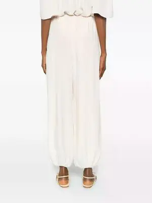 FORTE_FORTE Drawstring Waist Gathered Cuff Trousers - Neutrals