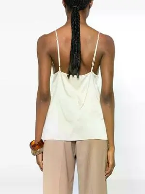 FORTE_FORTE Satin V-neck Sleeveless Top