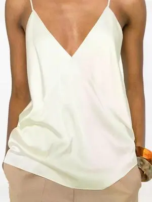 FORTE_FORTE Satin V-neck Sleeveless Top